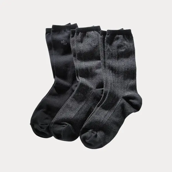 Ralph Lauren Trouser Sock 3-pack - Black Assorted