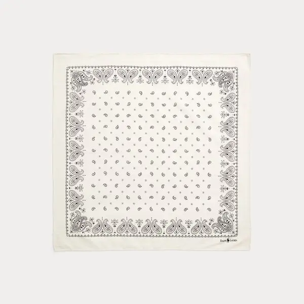 Ralph Lauren Paisley Cotton Bandanna - Cream
