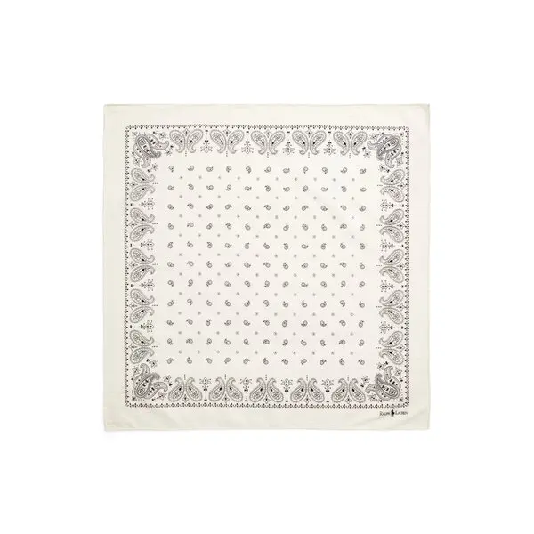 Ralph Lauren Paisley Cotton Bandanna - Cream