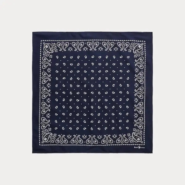 Ralph Lauren Paisley Cotton Bandanna - Hunter Navy