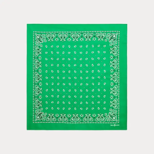 Ralph Lauren Paisley Cotton Bandanna - Tiller Green