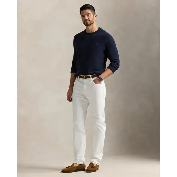 Ralph Lauren Mesh-knit Cotton Crewneck Sweater - Navy Heather
