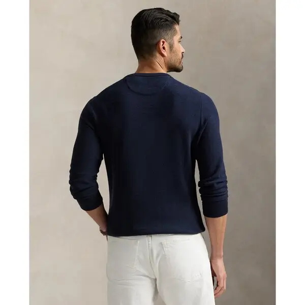 Ralph Lauren Mesh-knit Cotton Crewneck Sweater - Navy Heather