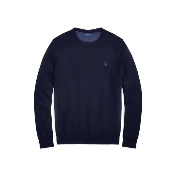 Ralph Lauren Mesh-knit Cotton Crewneck Sweater - Navy Heather