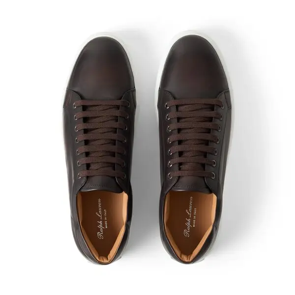 Ralph Lauren Severn Calfskin Sneakers - Dark Brown