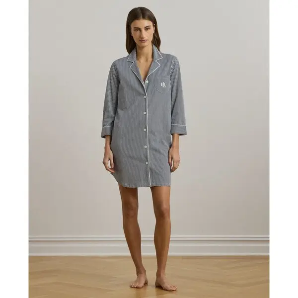 Ralph Lauren Cotton Sleep Shirt - Navy