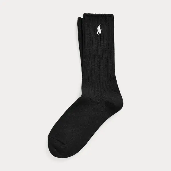 Ralph Lauren Embroidered Pony Crew Socks - Coal