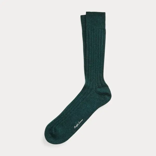 Ralph Lauren Ribbed Cashmere-blend Dress Socks - Forest