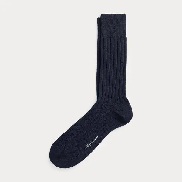 Ralph Lauren Ribbed Cashmere-blend Dress Socks - Midnight Blue