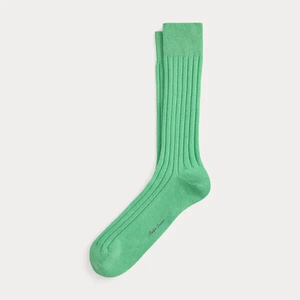 Ralph Lauren Ribbed Cashmere-blend Dress Socks - Mint
