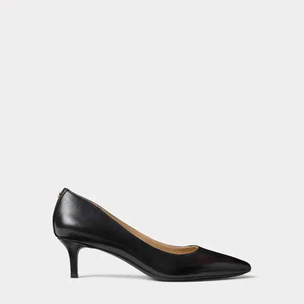 Ralph Lauren Adrienne Leather Pump - Black | Editorialist