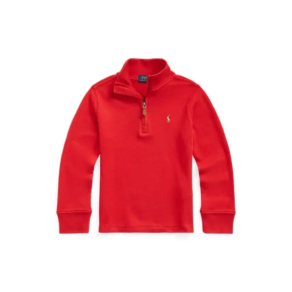 Ralph Lauren Cotton Interlock Quarter-zip Pullover - Madison Red