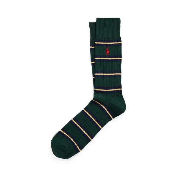 Ralph Lauren Striped Cotton-blend Trouser Socks - Hunter Green