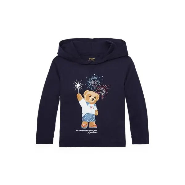 Ralph Lauren Polo Bear Cotton Hooded Tee - Cruise Navy