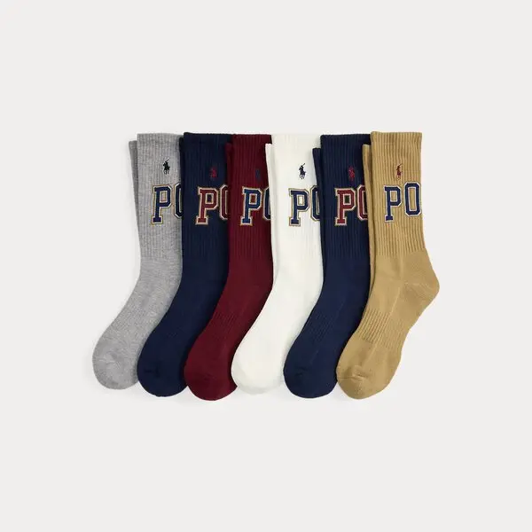 Ralph Lauren Logo Crew Sock 6-pack - Multi