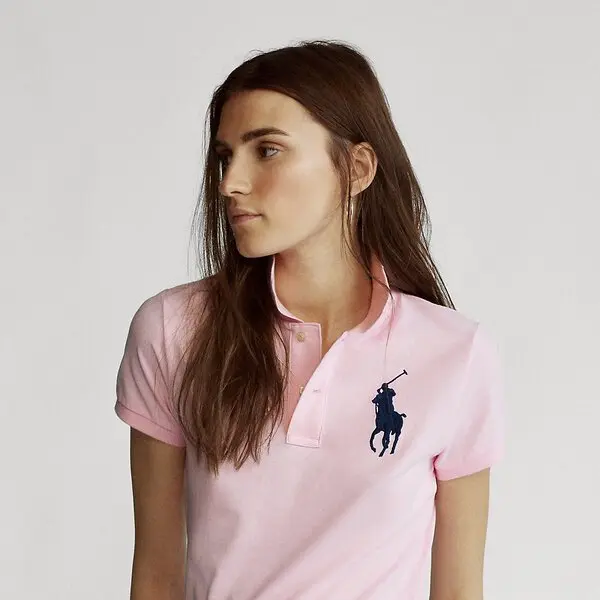 Ralph Lauren Skinny Fit Big Pony Polo Shirt In Sunkissed Pink - 32 