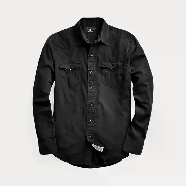 Ralph Lauren Slim Fit Twill Western Shirt - Polo Black | Editorialist
