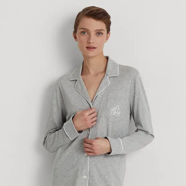 Ralph Lauren Cotton Jersey Pajama Set - Grey