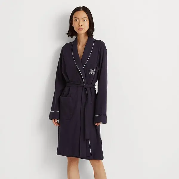 Ralph Lauren Short Shawl-collar Robe - Navy