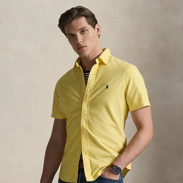 Ralph Lauren Classic Fit Garment-dyed Oxford Shirt - Corn Yellow