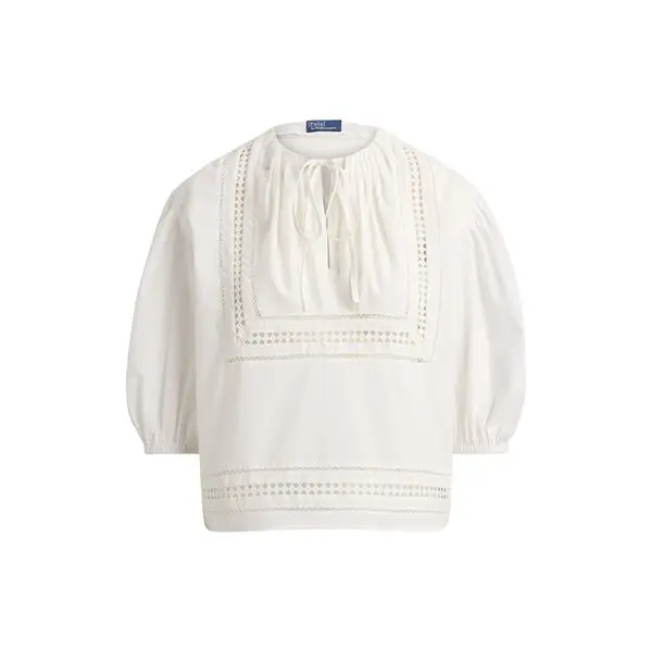 Ralph Lauren Lace-trim Cotton Shirt - White