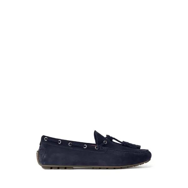 Ralph Lauren Harold Suede Tassel Driver Loafer - Navy
