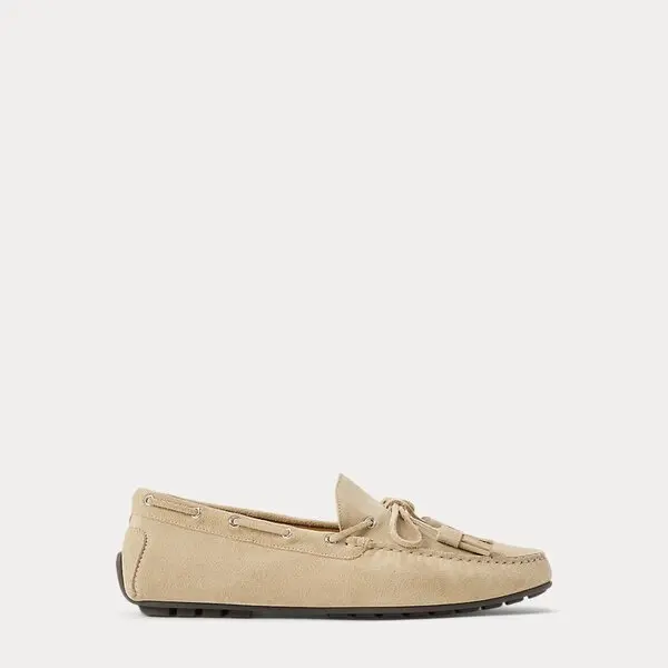 Ralph Lauren Harold Suede Tassel Driver Loafer - Stone  display picture 1