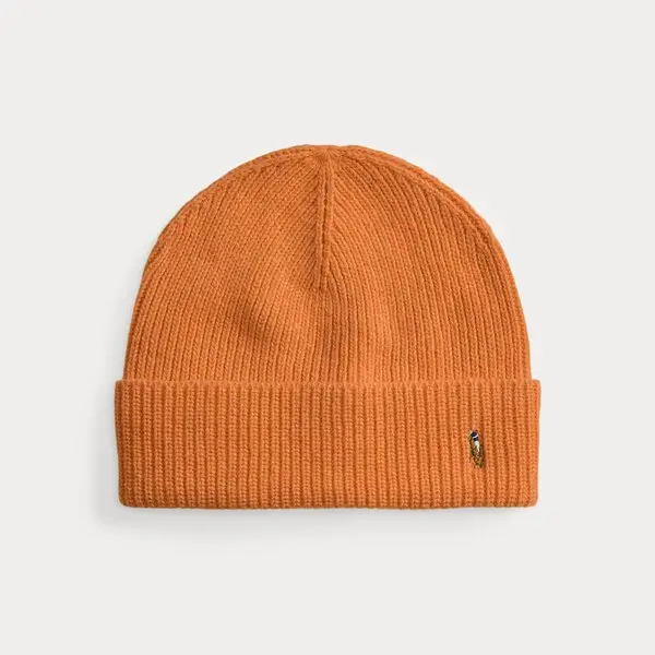 Ralph Lauren Signature Pony Wool-blend Beanie - Bedford Orange