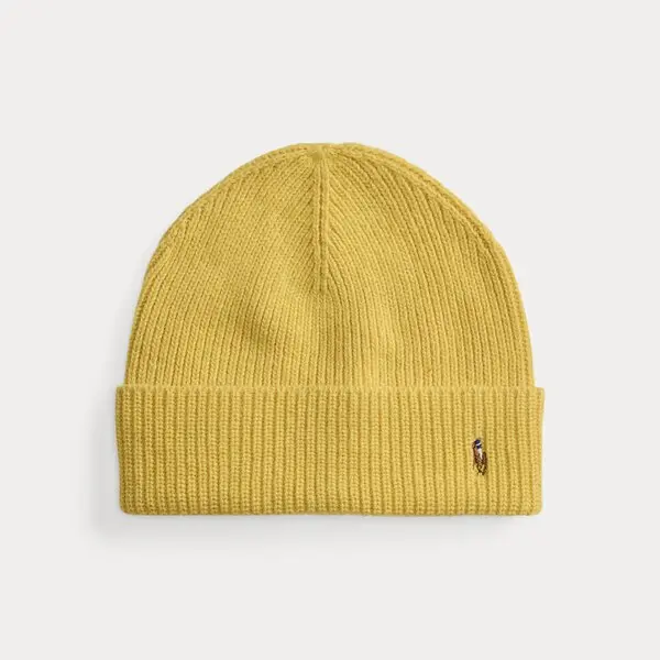 Ralph Lauren Signature Pony Wool-blend Beanie - Collegiate Yellow