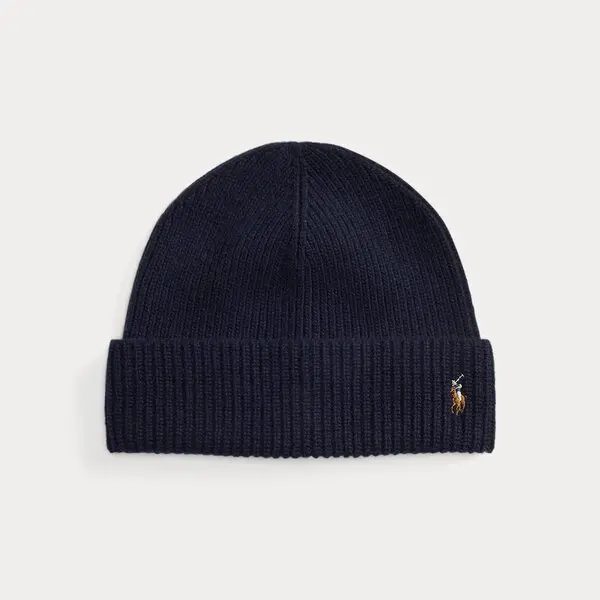 Ralph Lauren Signature Pony Wool-blend Beanie - Hunter Navy