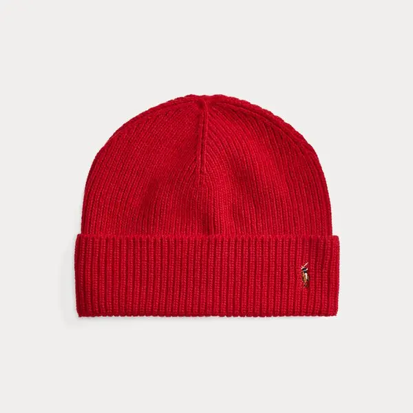 Ralph Lauren Signature Pony Wool-blend Beanie - Rl 2000 Red