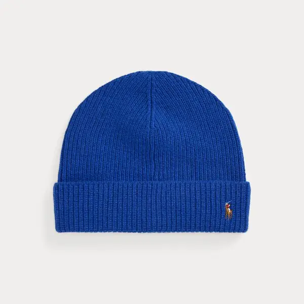 Ralph Lauren Signature Pony Wool-blend Beanie - Sapphire Star