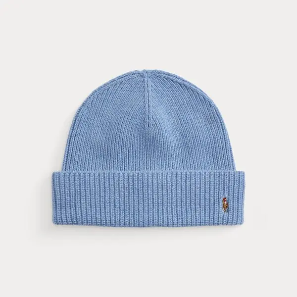 Ralph Lauren Signature Pony Wool-blend Beanie - Soft Royal Heather