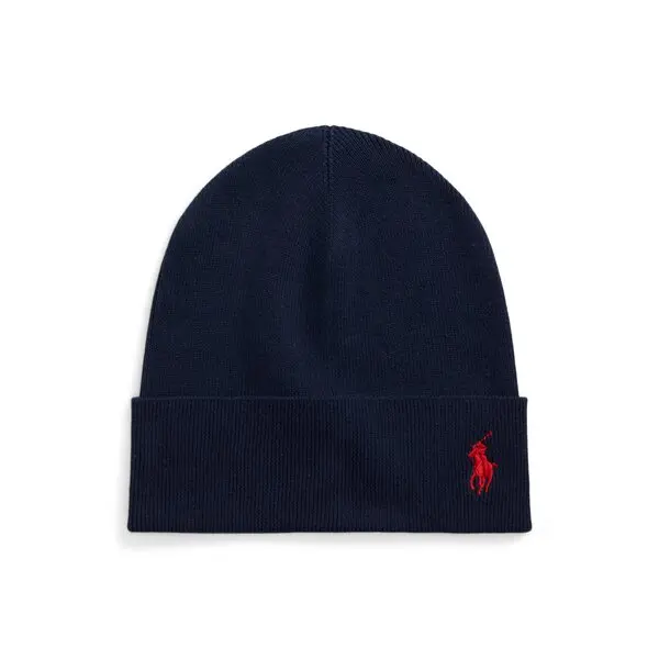 Ralph Lauren Rib-knit Cotton Beanie - Andover Heather