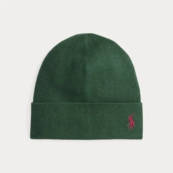 Ralph Lauren Rib-knit Cotton Beanie - Scotch Pine Heather