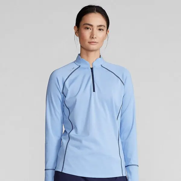 Ralph Lauren Performance Quarter-zip Pullover - Blue Lagoon/french Navy