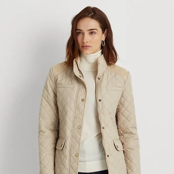 Ralph Lauren Diamond-quilted Mockneck Jacket - Birch