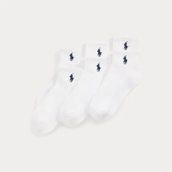 Ralph Lauren Athletic Crew Sock 6-pack - White