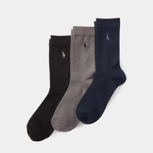 Ralph Lauren Supersoft Flat 3-pack - Navy Assorted
