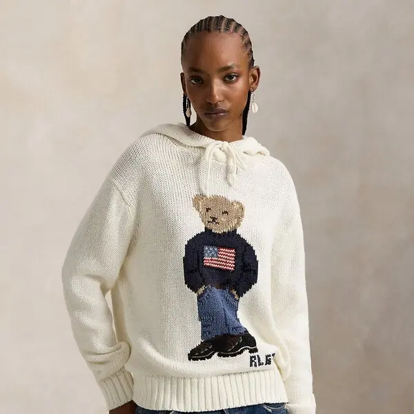 Ralph Lauren Polo Bear Hooded Sweater - Parchment Cream