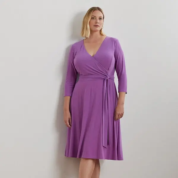 Ralph Lauren Surplice Jersey Dress - Aurora Violet