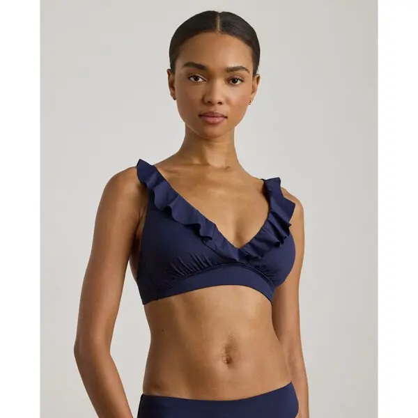 Ralph Lauren Ruffle-trim V-neck Bikini Top