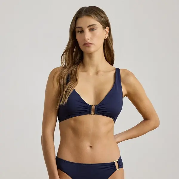 Ralph Lauren Ring-front Hipster Bikini Bottom - Dark Navy