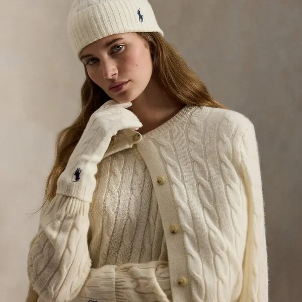 Ralph Lauren Cable-knit Wool-cashmere Beanie - Cream