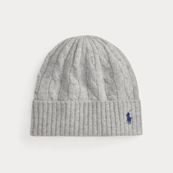 Ralph Lauren Cable-knit Wool-cashmere Beanie - Soft Grey