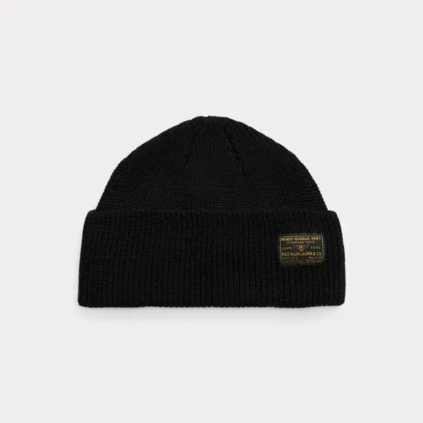 Ralph Lauren Merino Wool Watch Cap - Polo Black