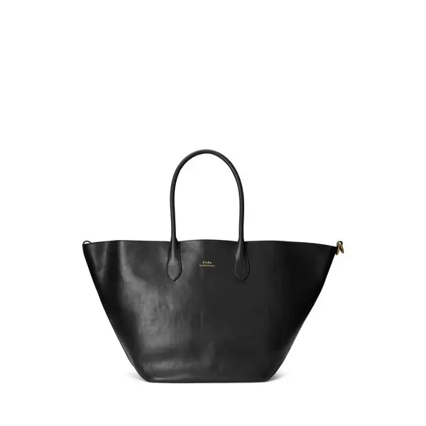 Ralph Lauren Bellport Large Leather Tote - Black