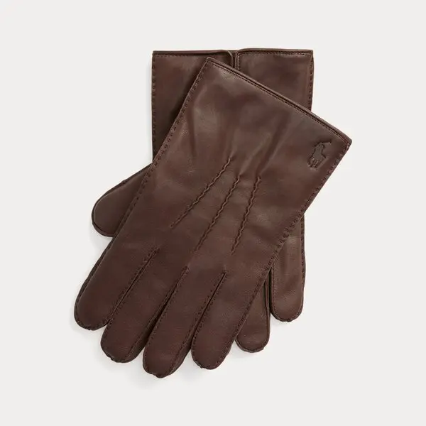 Ralph Lauren Cashmere-lined Sheepskin Gloves - Dark Brown