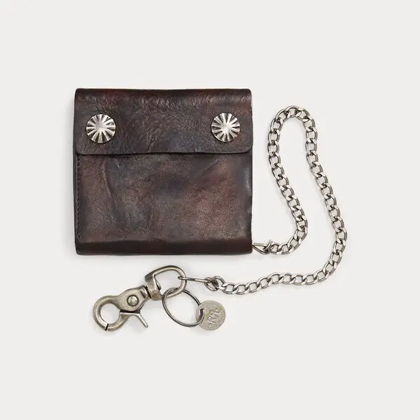Ralph Lauren Leather Chain Wallet - Dark Brown