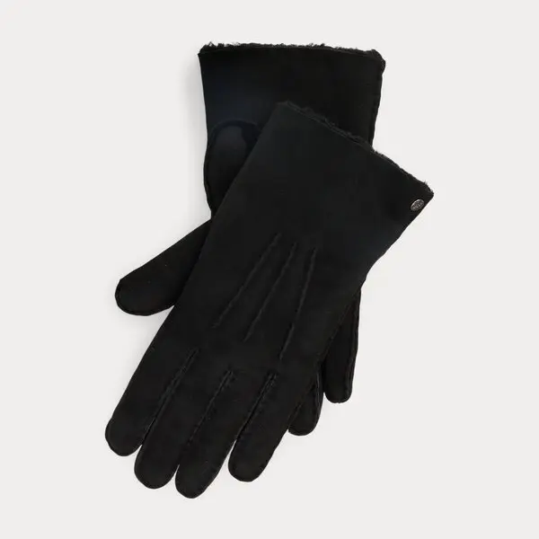 Ralph Lauren Shearling Gloves - Black/black